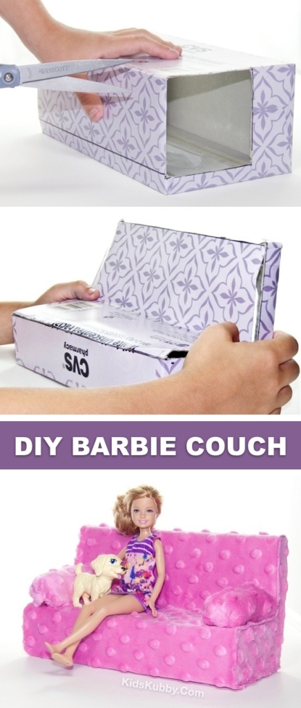Easy DIY Barbie Couch (From a Tissue Box!)
