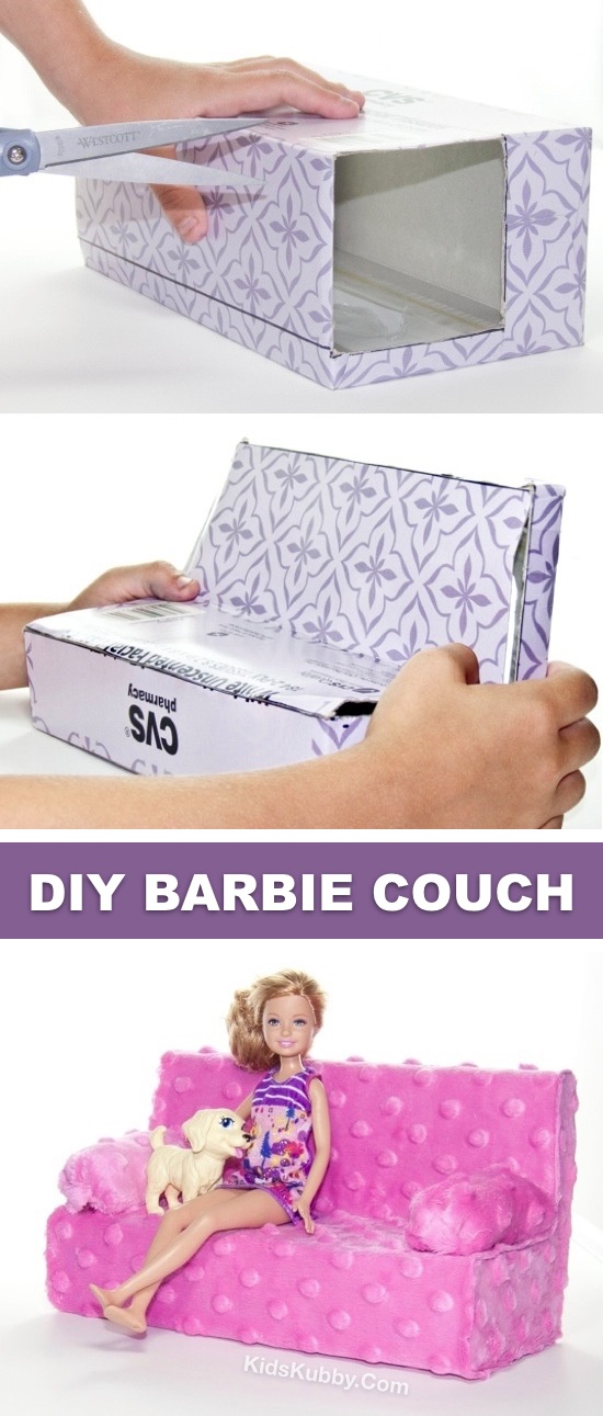 Easy DIY Barbie Couch (From a Tissue Box!)