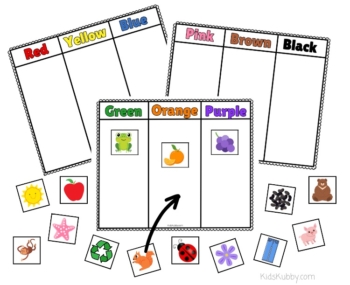 Color Sorting Mats - Free Printables - Kids Kubby