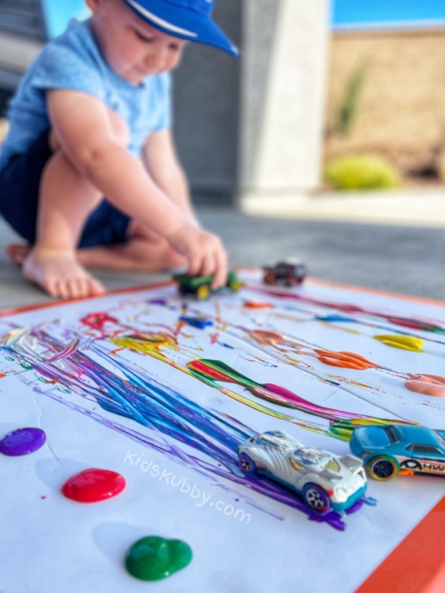 Painting With Cars - Fun Action Art Activity