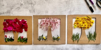 DIY Flower Trees (with cardboard & tape)