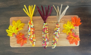 Fall Crafts for Kids: Beaded Corn Craft