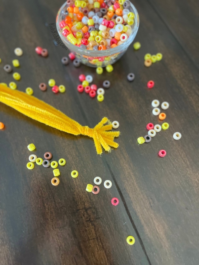 Fall Crafts for Kids: Beaded Corn Craft
