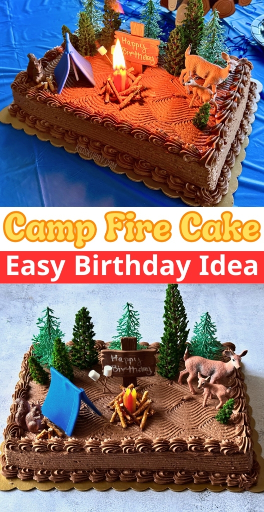 Camp Fire Cake - Easy Peasy Birthday Cake Idea - Kids Kubby