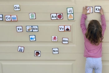 Beginning Letter Sounds Matching Game (Using Magnetic Tiles)