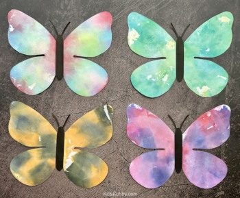 Tissue Paper Painted Butterfly Art
