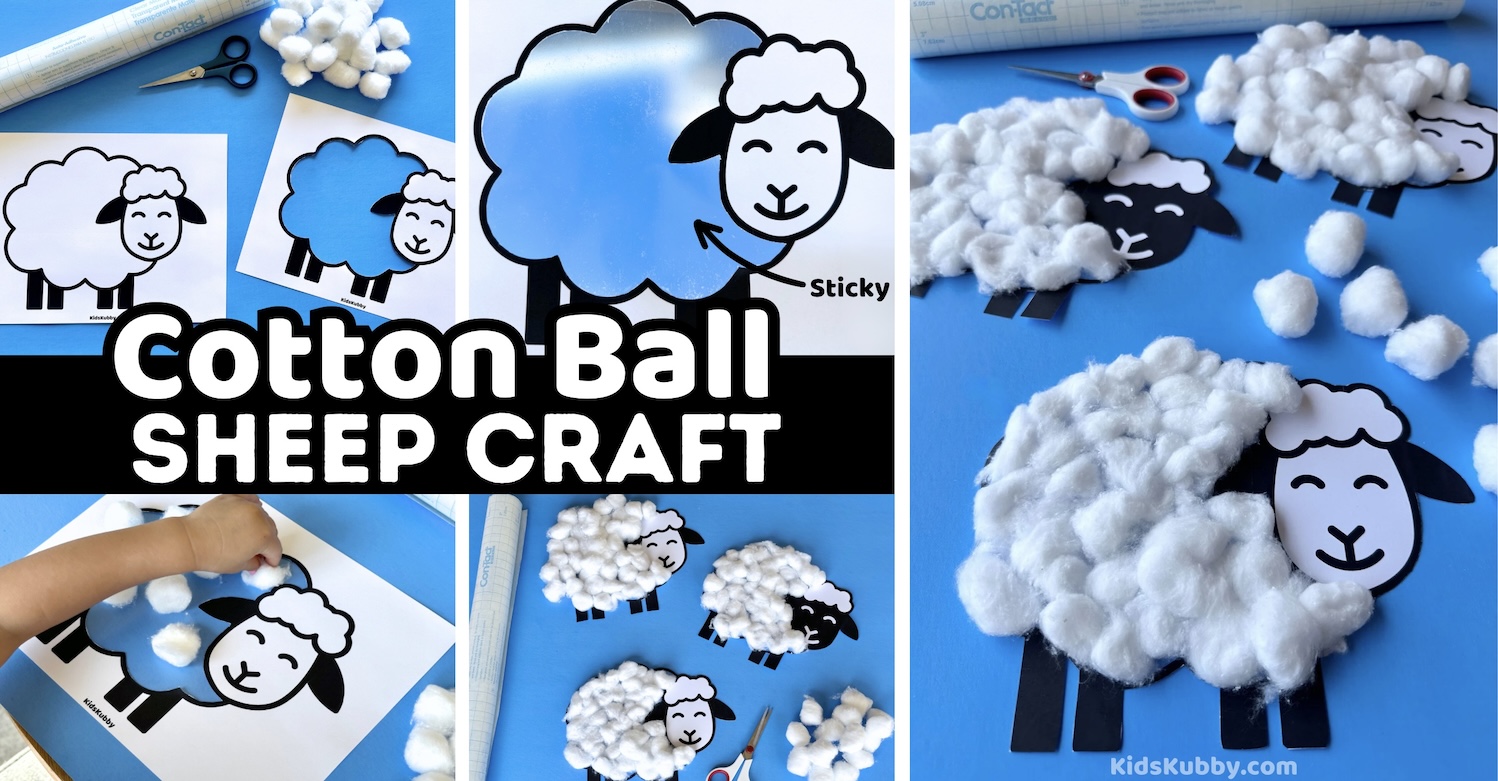 Cotton Ball Sheep Craft - Kids Kubby
