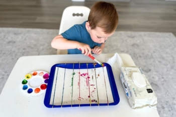 Rubber Band Snap Painting