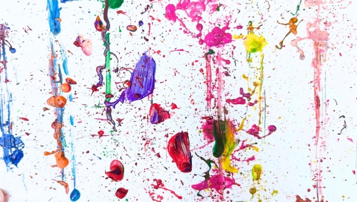 Rubber Band Snap Painting