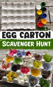 Painted Egg Carton Scavenger Hunt For Kids