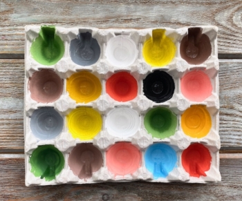 Painted Egg Carton Scavenger Hunt For Kids