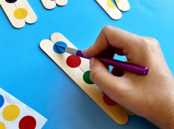 Popsicle Stick Dot Matching Game