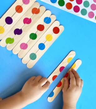 Popsicle Stick Dot Matching Game