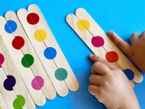 Popsicle Stick Dot Matching Game