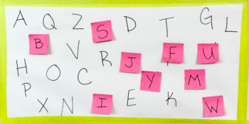 Alphabet Post-It Match