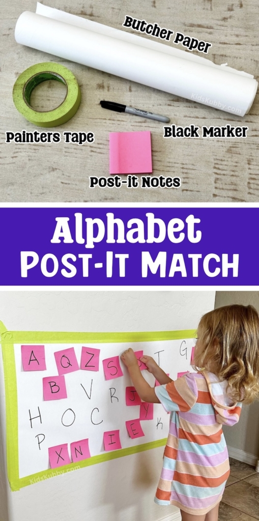 Alphabet Post-It Match
