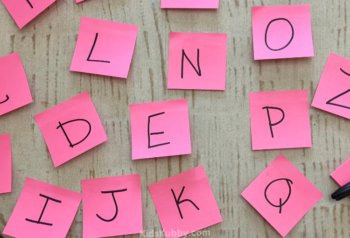 Alphabet Post-It Match