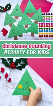 Christmas Tree Counting Activity Using Dot Stickers