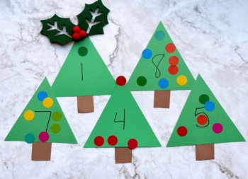 Christmas Tree Counting Activity Using Dot Stickers
