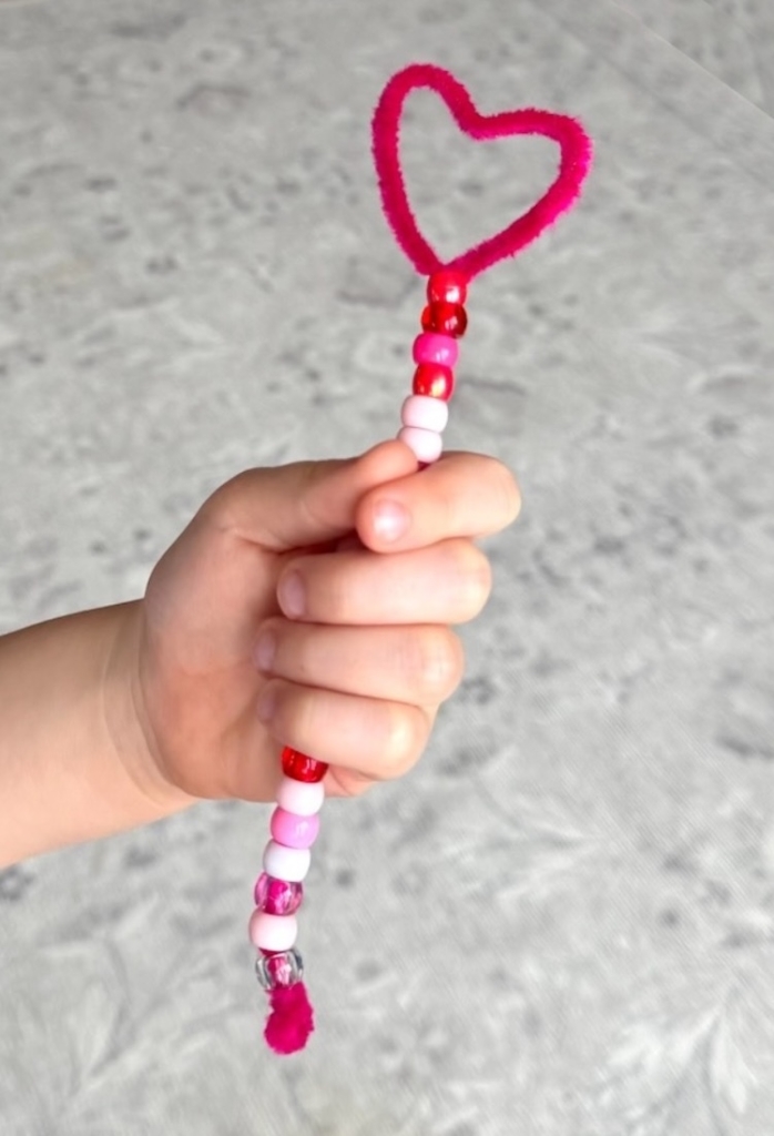 DIY Beaded Heart Wands (Easy Valentine's Day Craft For Kids)