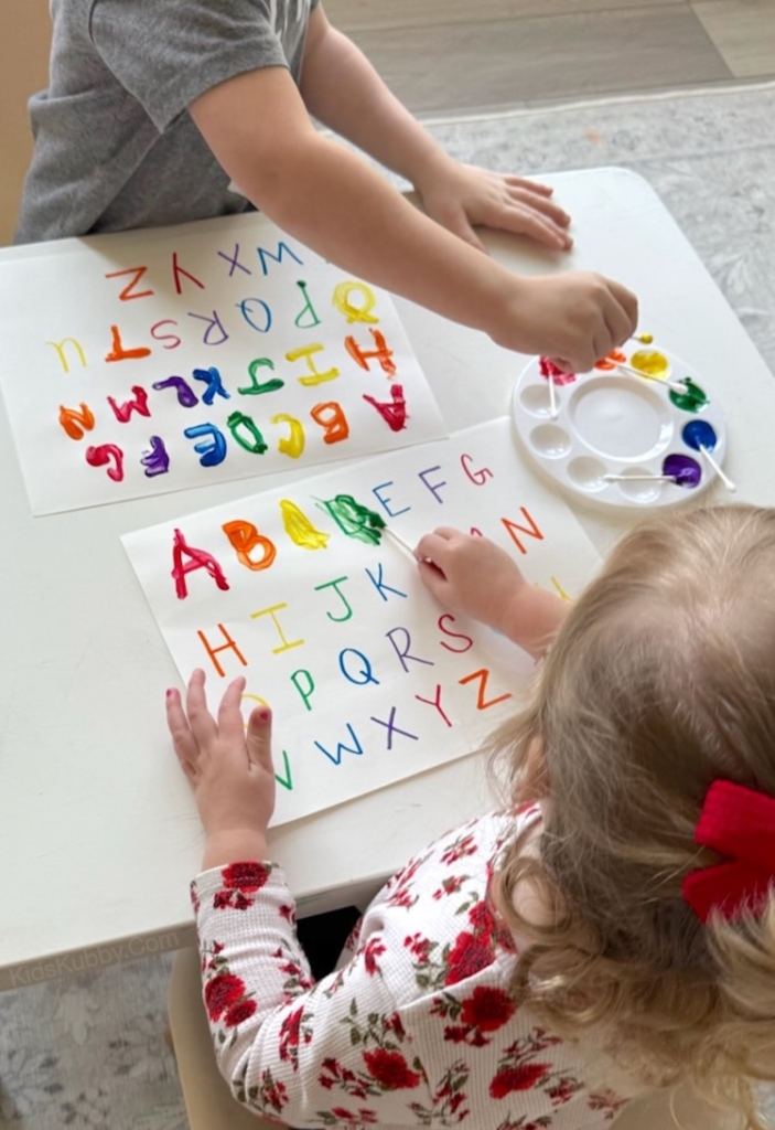Q-Tip Alphabet Painting (Fun Learning Activity For Preschoolers)