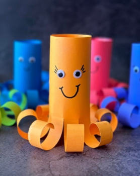 Paper Roll Octopus - Kids Kubby