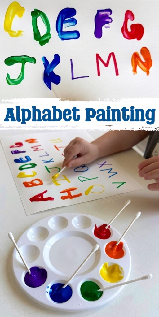 Q-Tip Alphabet Painting (Fun Learning Activity For Preschoolers)